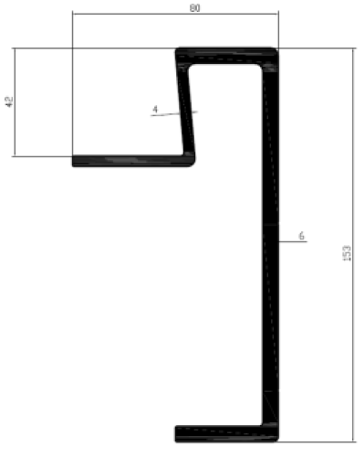 EN AW-6082 - Aluminium Gulvrammer - ATP 171 - 7800 mm